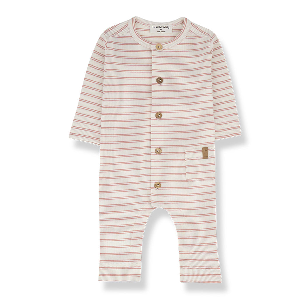 SANDER onesie - coral stripe – The Little Wooden Peg