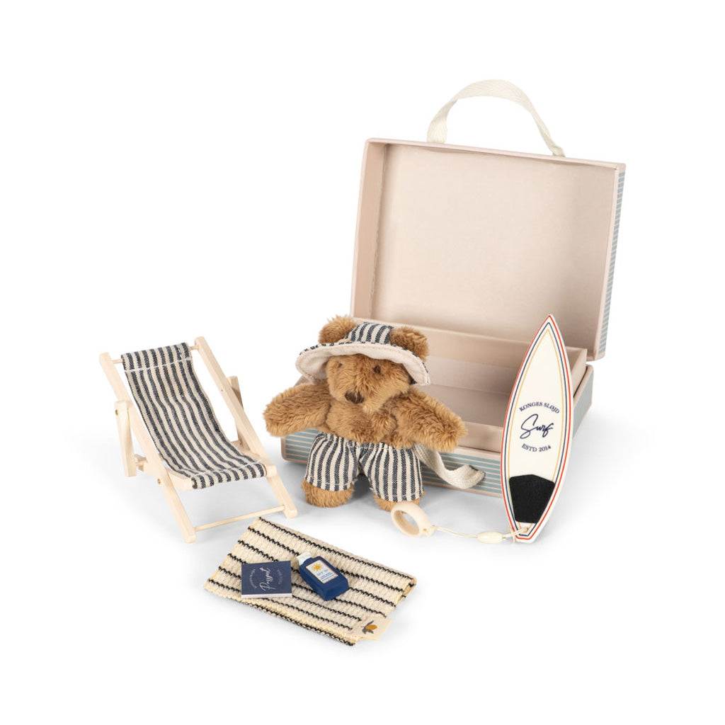 Tiny Teddy Travel - Blue Stripe – The Little Wooden Peg