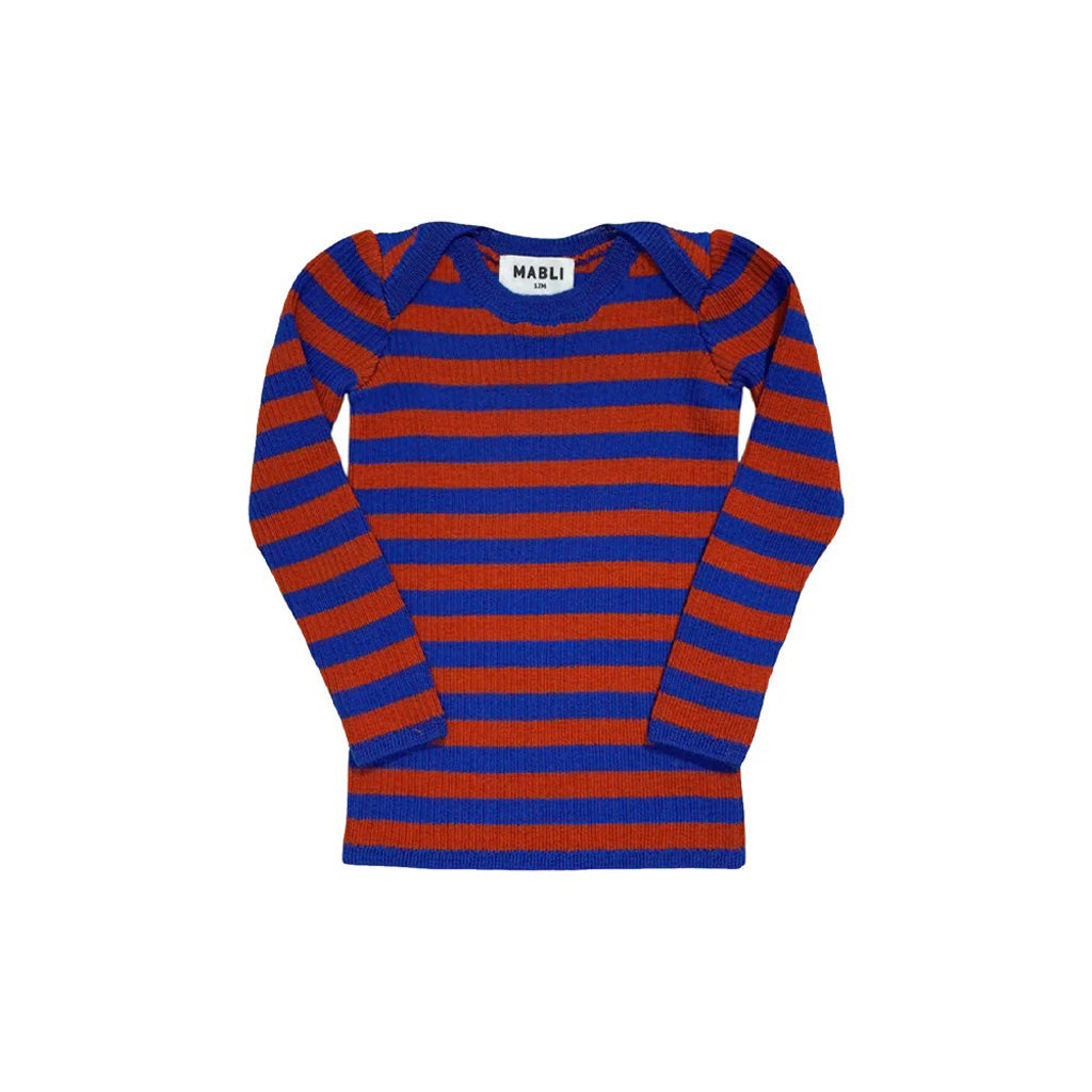 SYLFAEN SKINNY RIB - REDCURRANT / SAPPHIRE STRIPE – The Little Wooden Peg