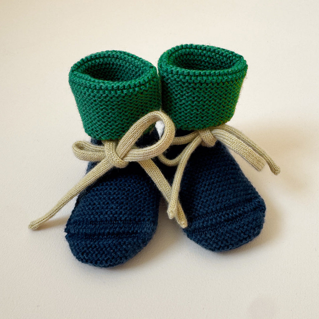 Booties - Blue / Grass (0-9m) – The Little Wooden Peg