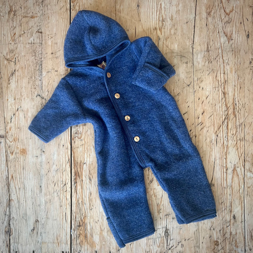 Organic Wool Fleece Onesie - Blue – The Little Wooden Peg