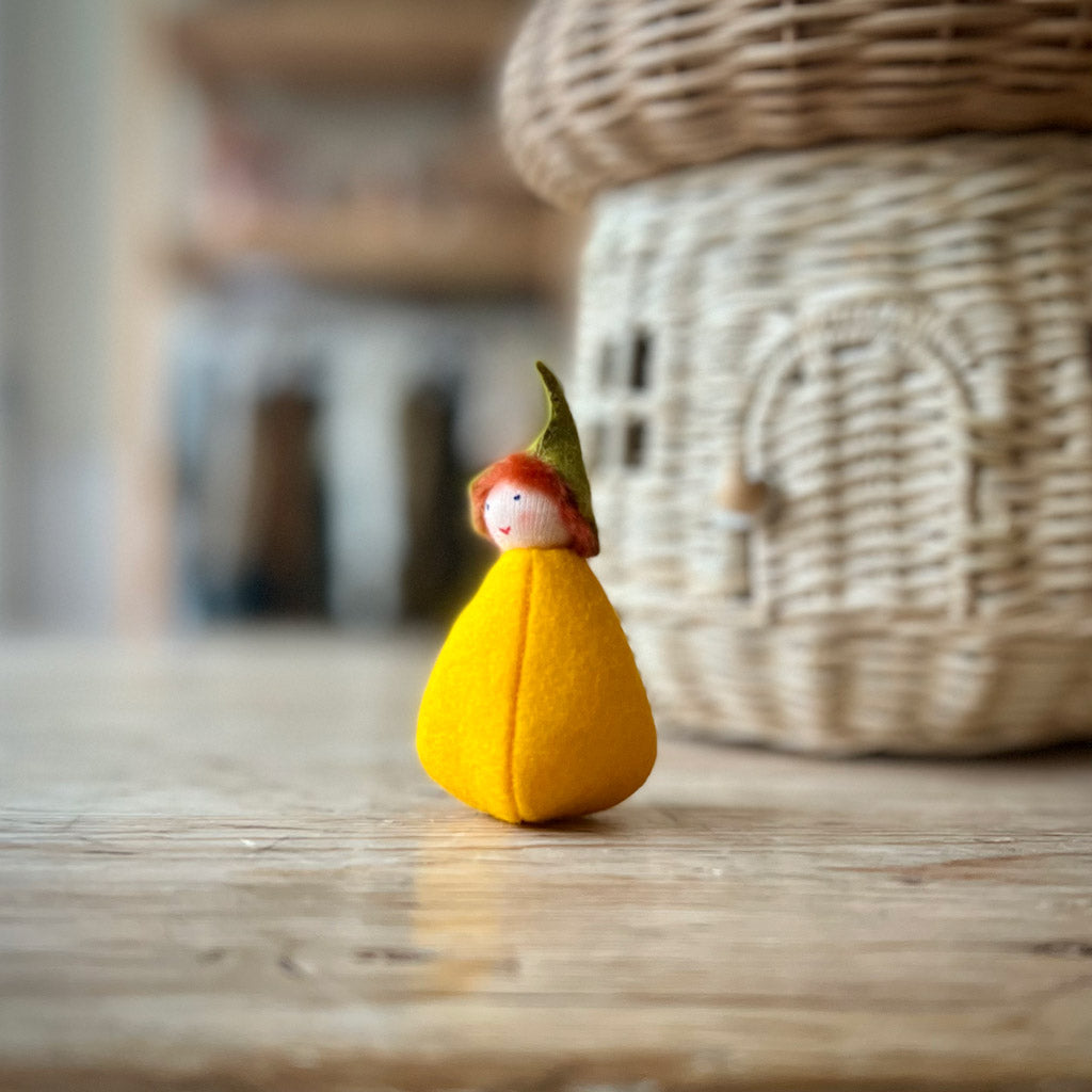 Pumpkin Yellow Handmade Wool Fairy – The Little Wooden Peg